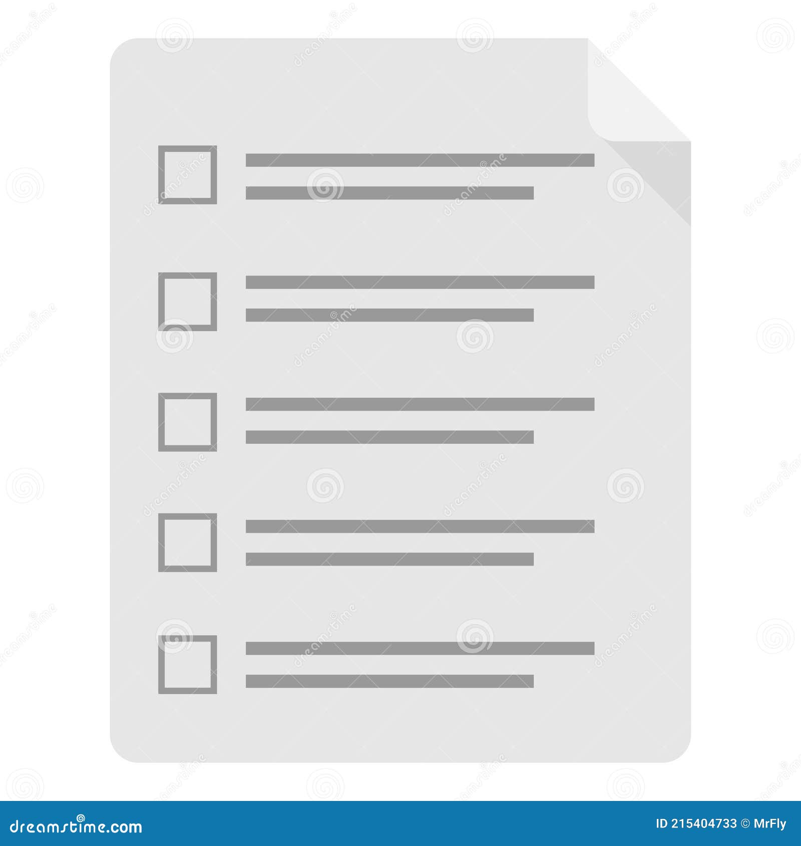 White Paper with Check Boxes, Vector Illustration Stock Vector ...