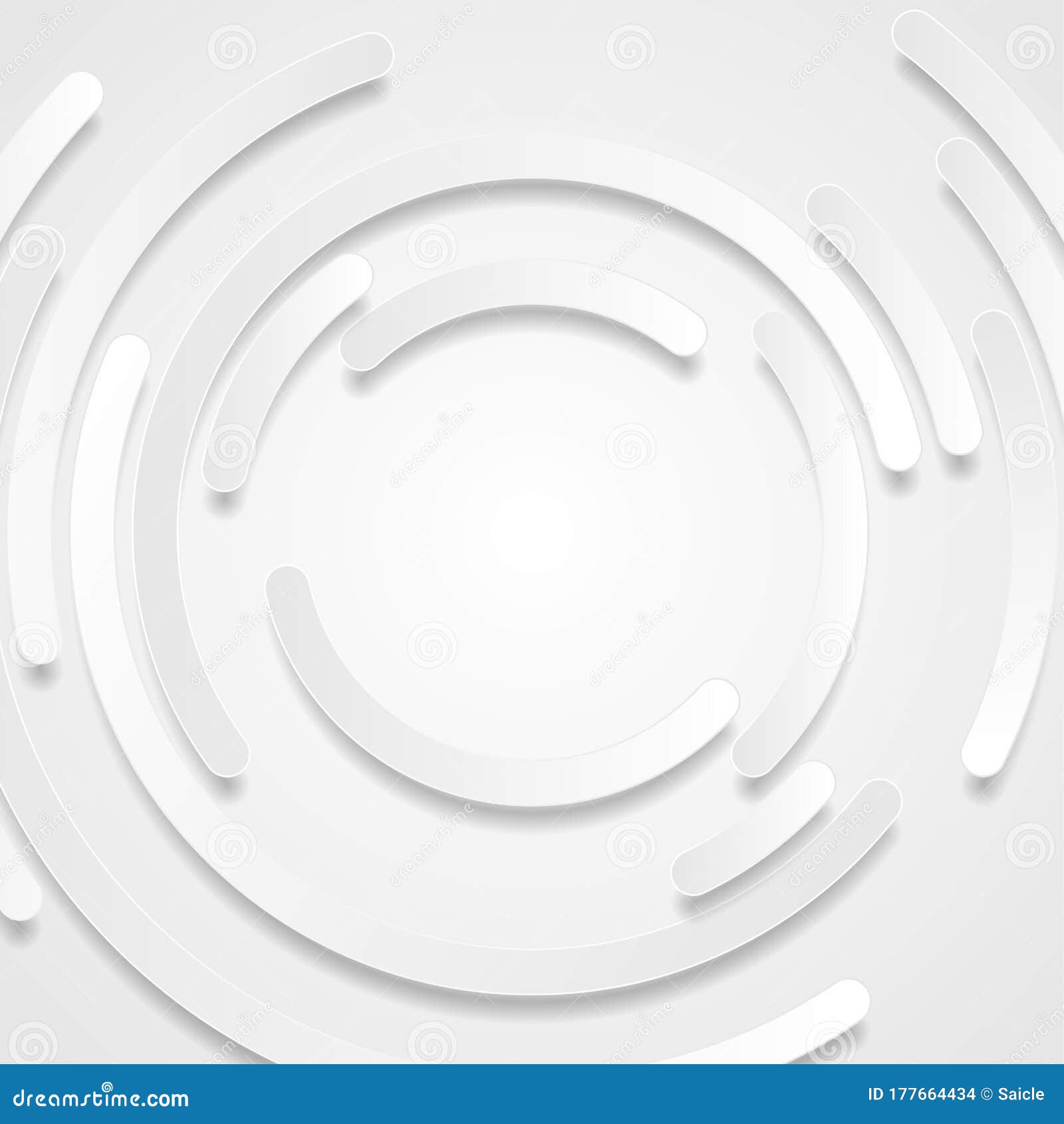 White Paper Circular Stripes Abstract Tech Background Stock Vector ...