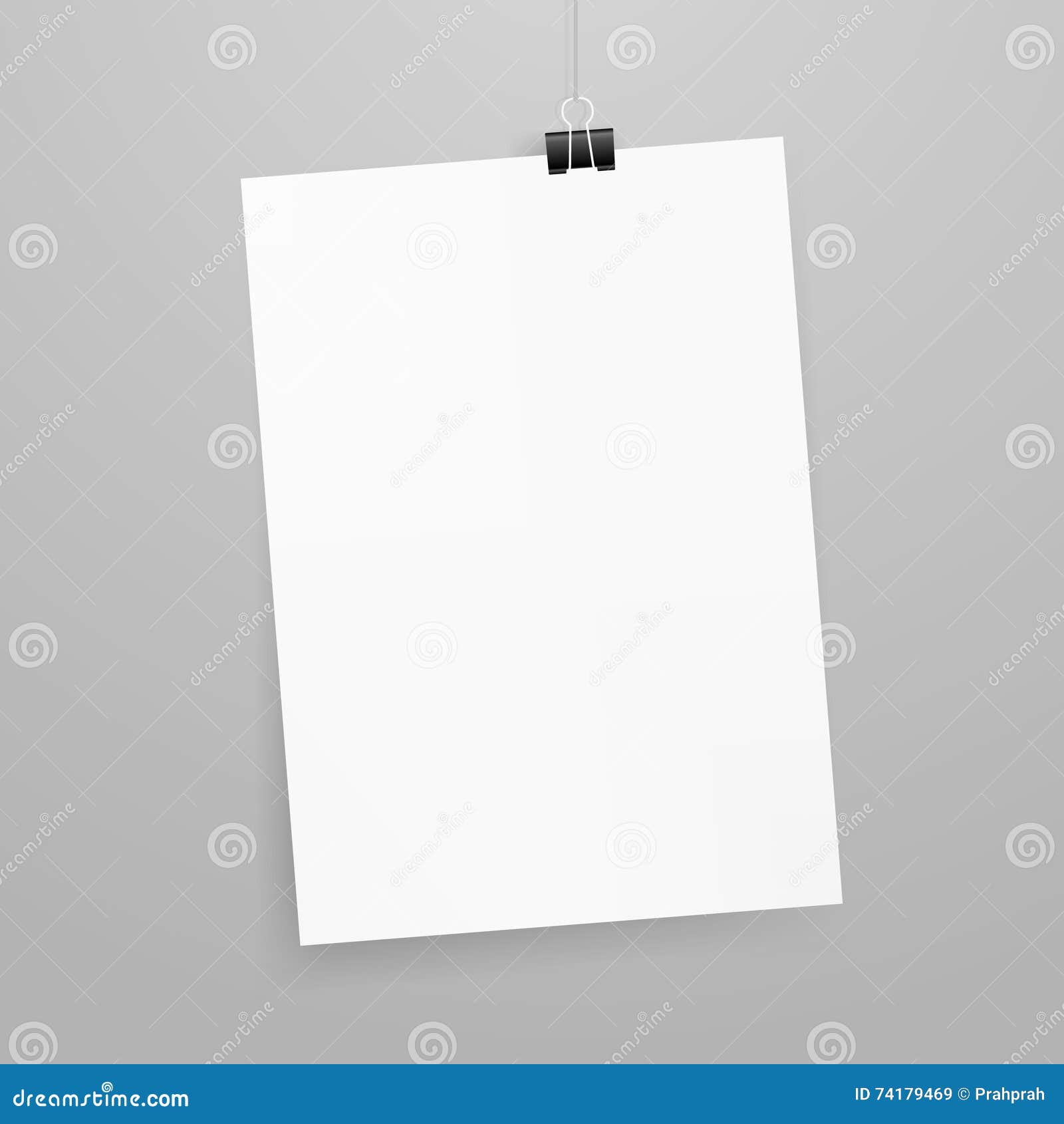 White Paper with Clip Vector Stock Vector - Illustration of gray, blank ...