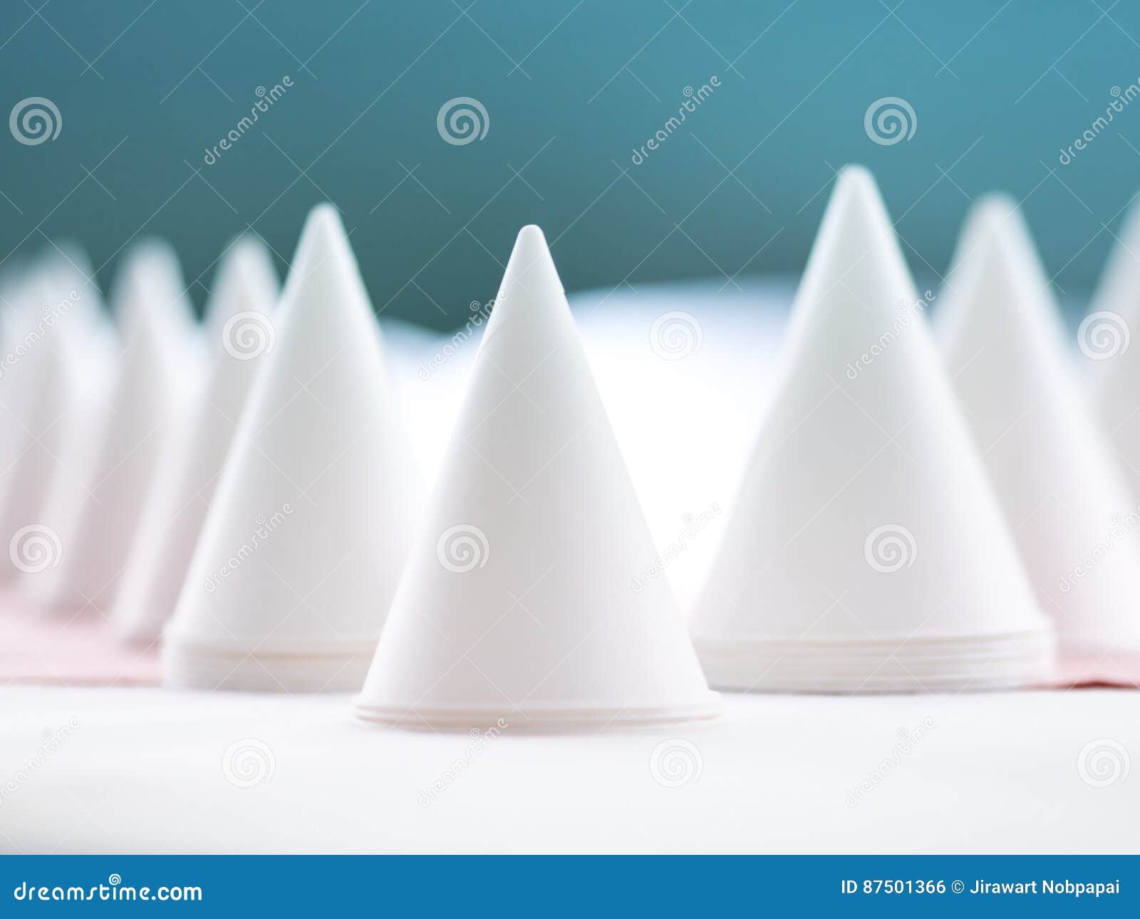 White Paper Cone for Drinking Water Stock Photo - Image of line, paper ...