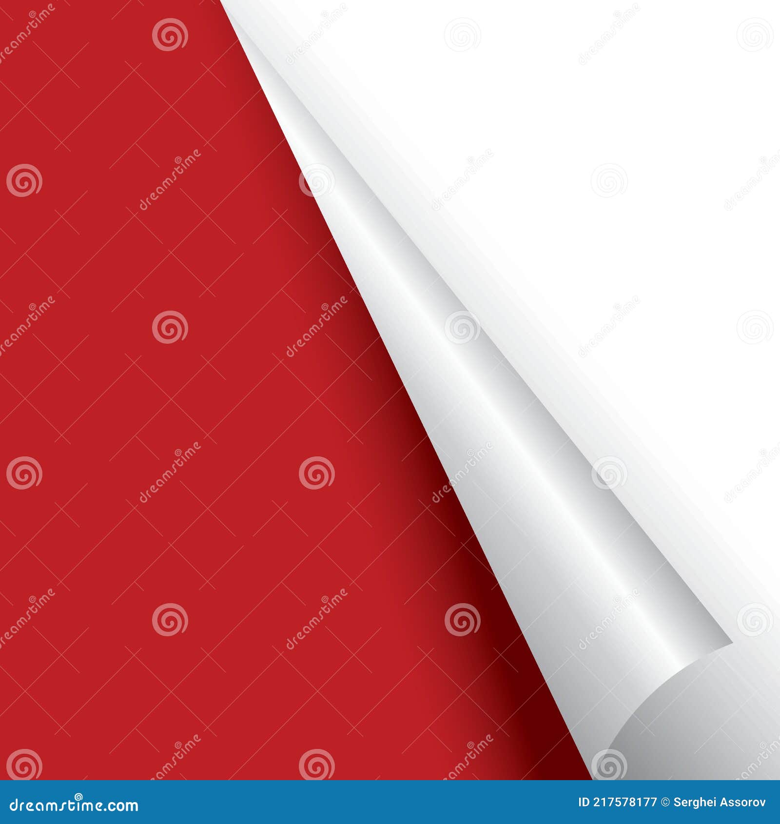 White Paper Corner Red Background. Paper Sheet Sticker Stock Vector ...