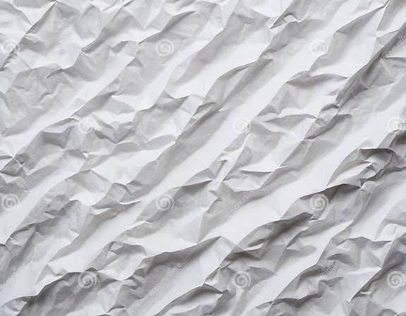 White Blank Crumpled Wrinkled Paper Sheet Texture Pattern Creative Background Stock Illustration ...