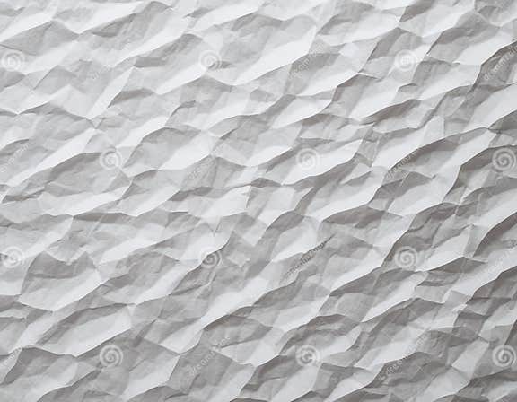 White Blank Crumpled Wrinkled Paper Sheet Texture Pattern Creative Background Stock Illustration ...