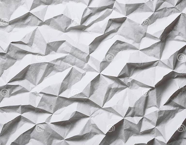 White Blank Crumpled Wrinkled Paper Sheet Texture Pattern Creative Background Stock Illustration ...