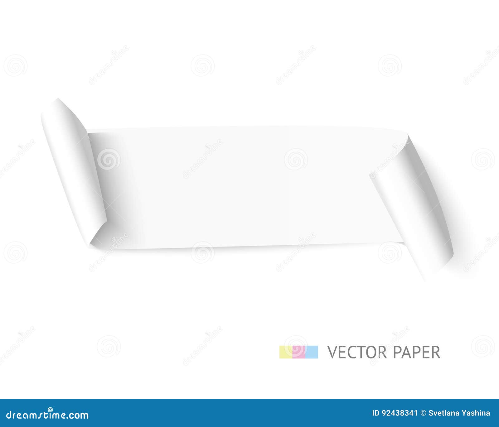 White Paper Curved Web Banner with Roll Stock Vector - Illustration of ...
