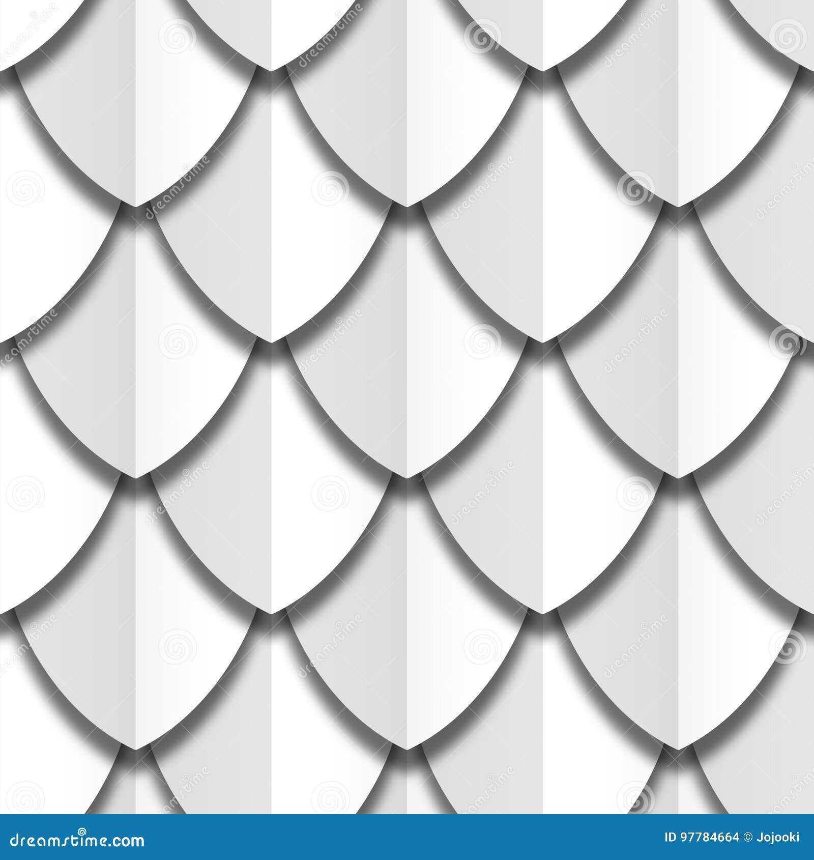 White Paper Cut Scales Seamless Texture Stock Illustration ...
