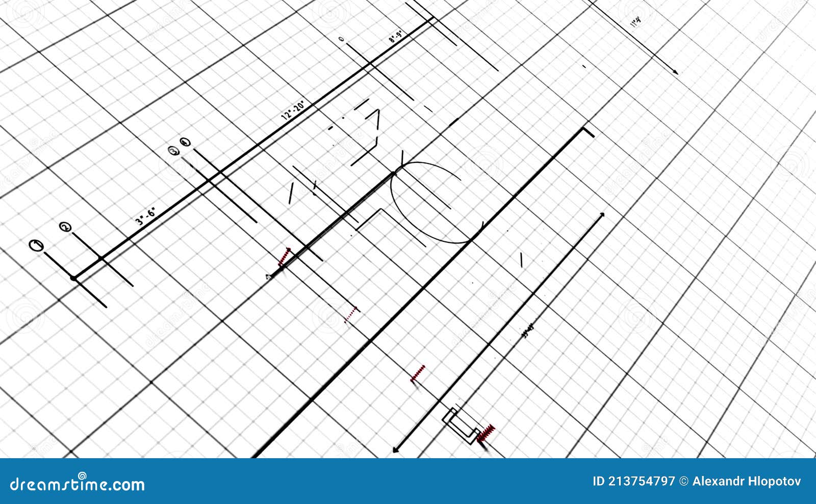 White Paper with a Drawing. Conditional Drawing Stock Image - Image of ...