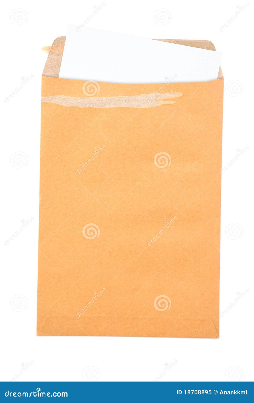 White paper in envelope stock image. Image of document - 18708895