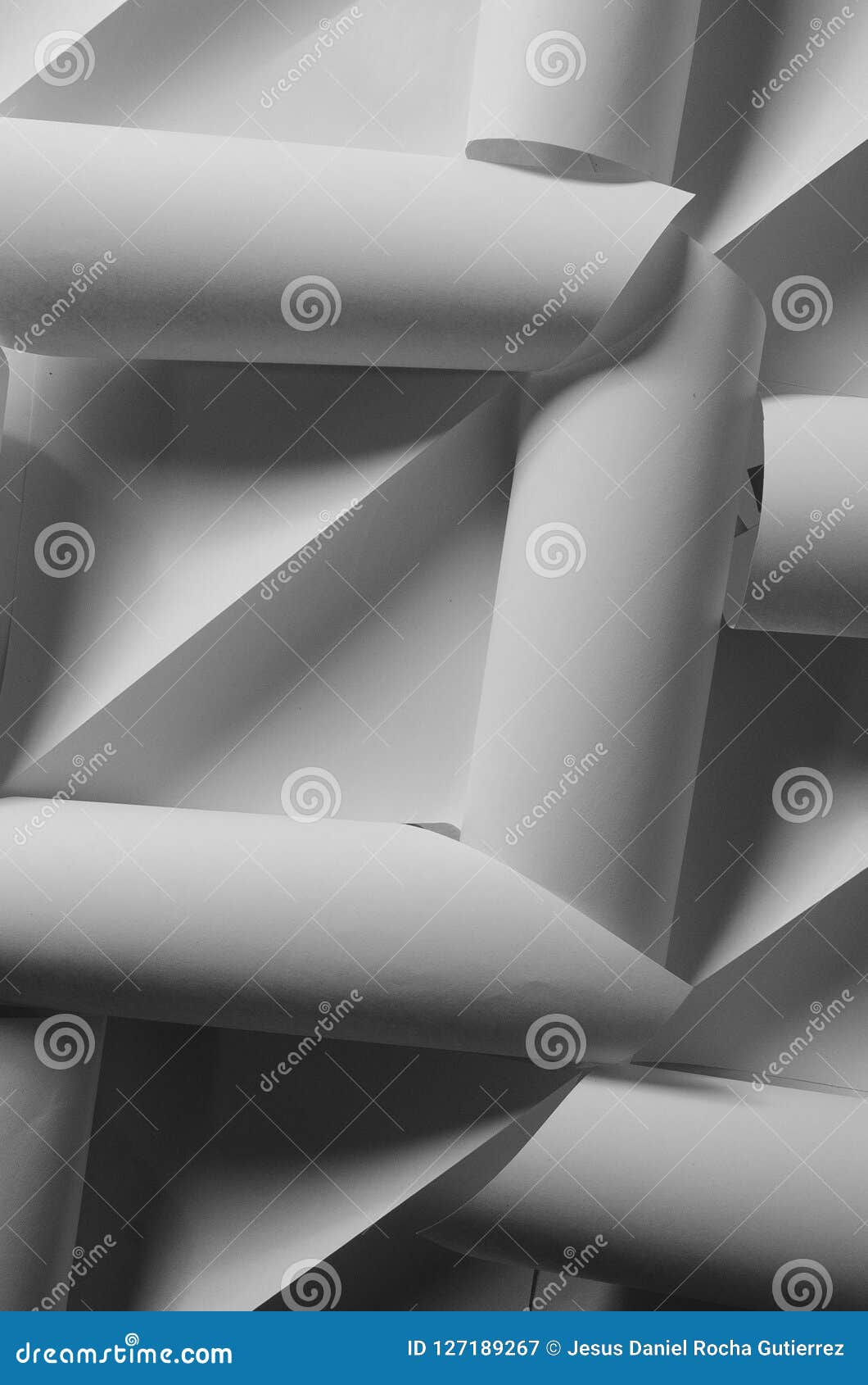 White Paper Folded into Square and Triangular Shapes Stock Image ...