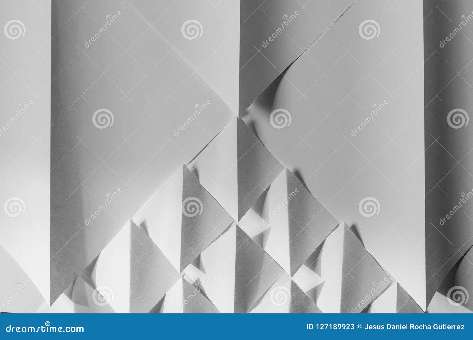 White Paper Folded into Square and Triangular Shapes Stock Illustration ...