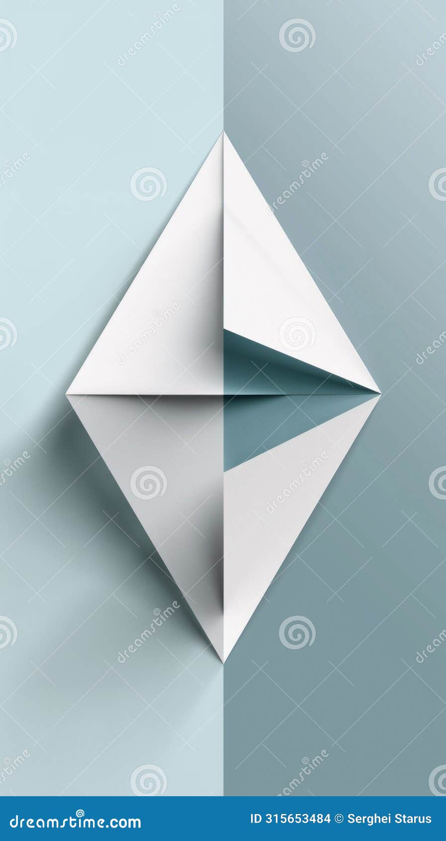 A White Paper Folded into a Triangle with Two Sides, AI Stock ...