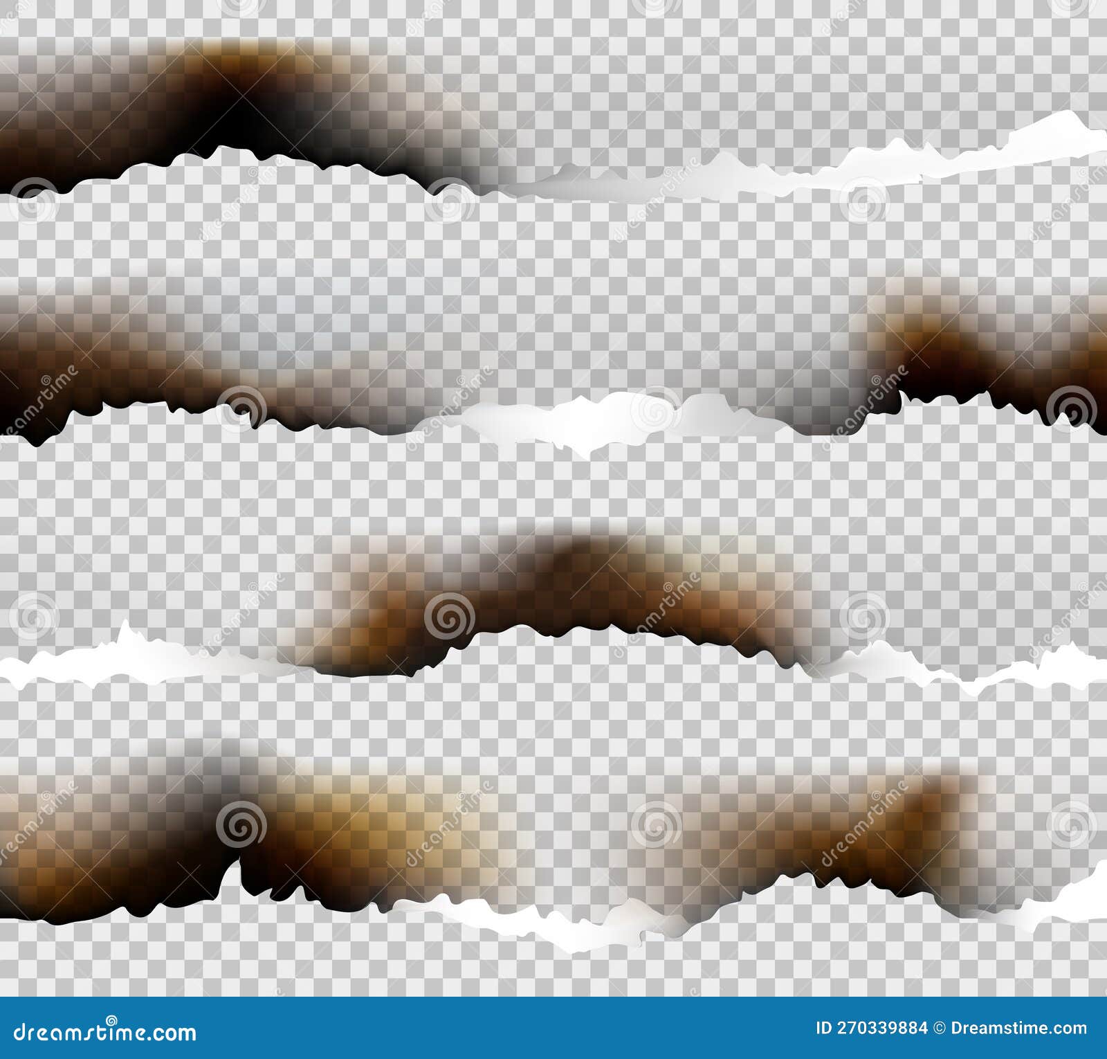 White Paper Frame With Aches And Burn Effect. Realistic Pages With Fire ...