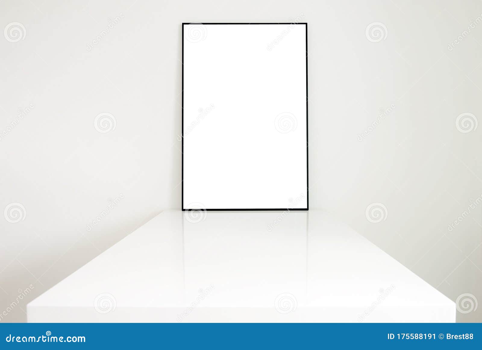 White Paper in a Frame, a Poster in a White Studio Room, a Layout ...