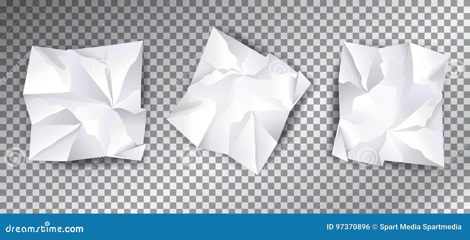 White Crumpled Paper Set Template Stock Vector - Illustration of ...