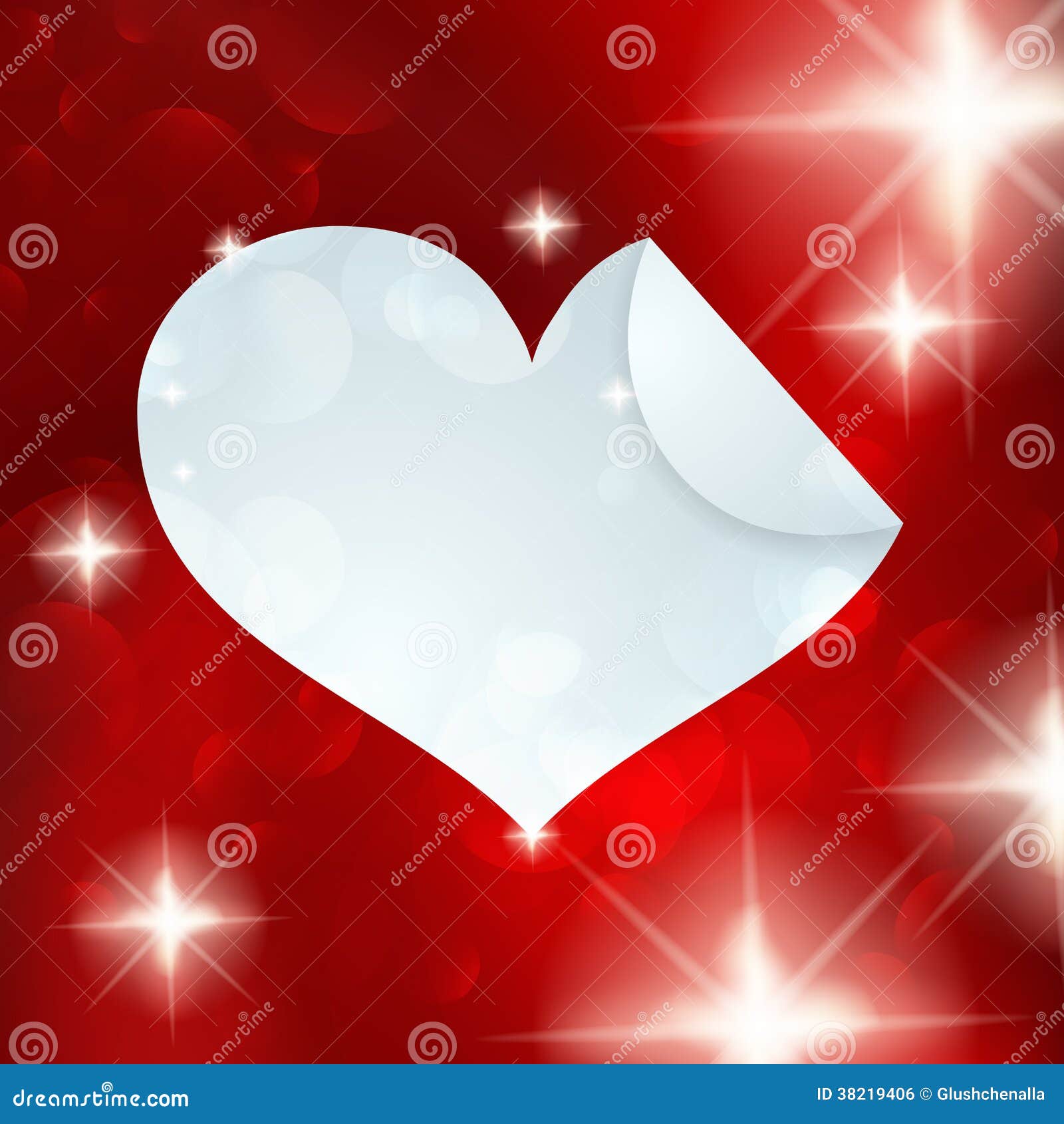 White Paper Heart Icon on Red. Stock Vector - Illustration of romantic ...