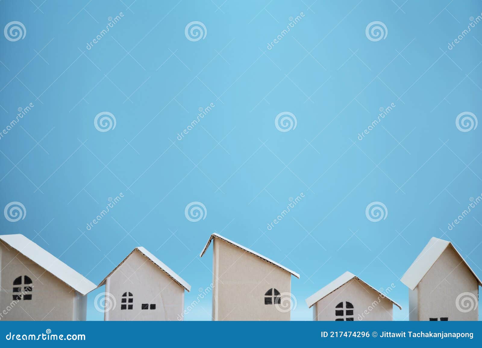 White Paper House Designs Arranged Separately Stock Photo - Image of ...