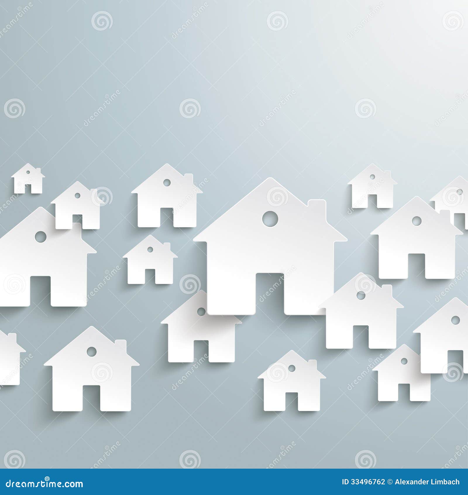 White Paper Houses Background Vector Illustration | CartoonDealer.com ...
