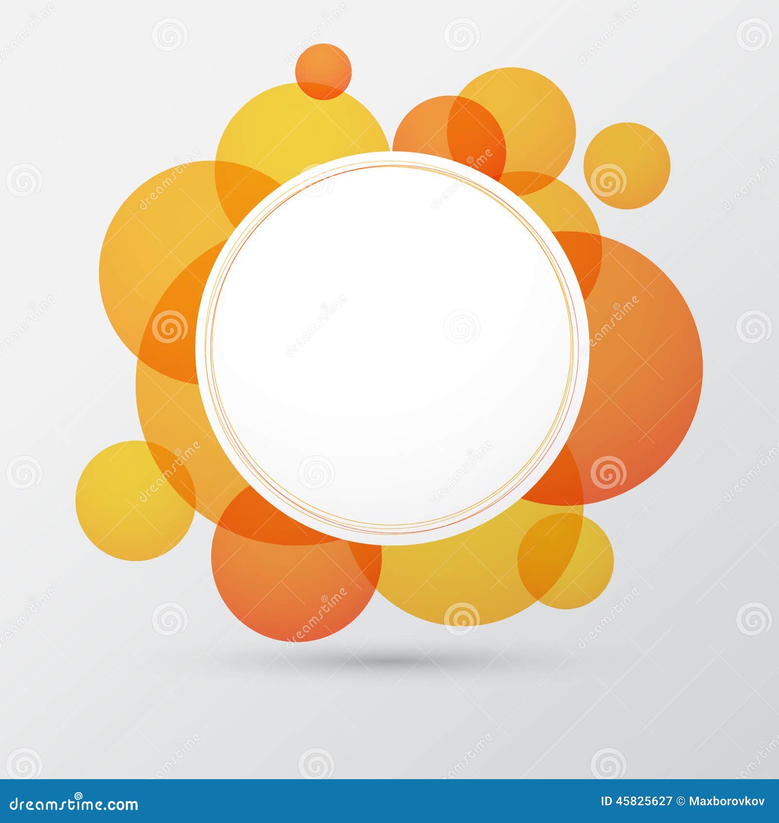 White Paper Label Over Orange Bubbles. Stock Vector - Illustration of ...