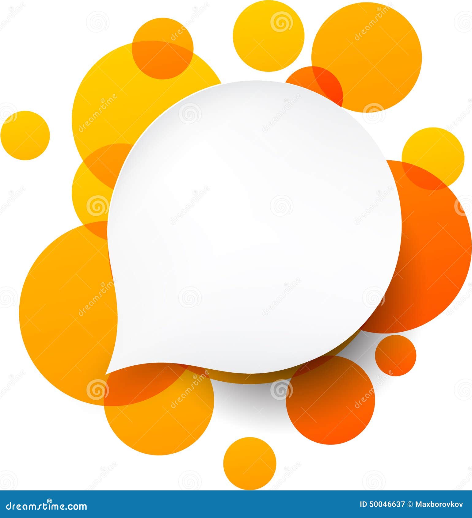 White Paper Label Over Orange Bubbles. Stock Vector - Illustration of ...