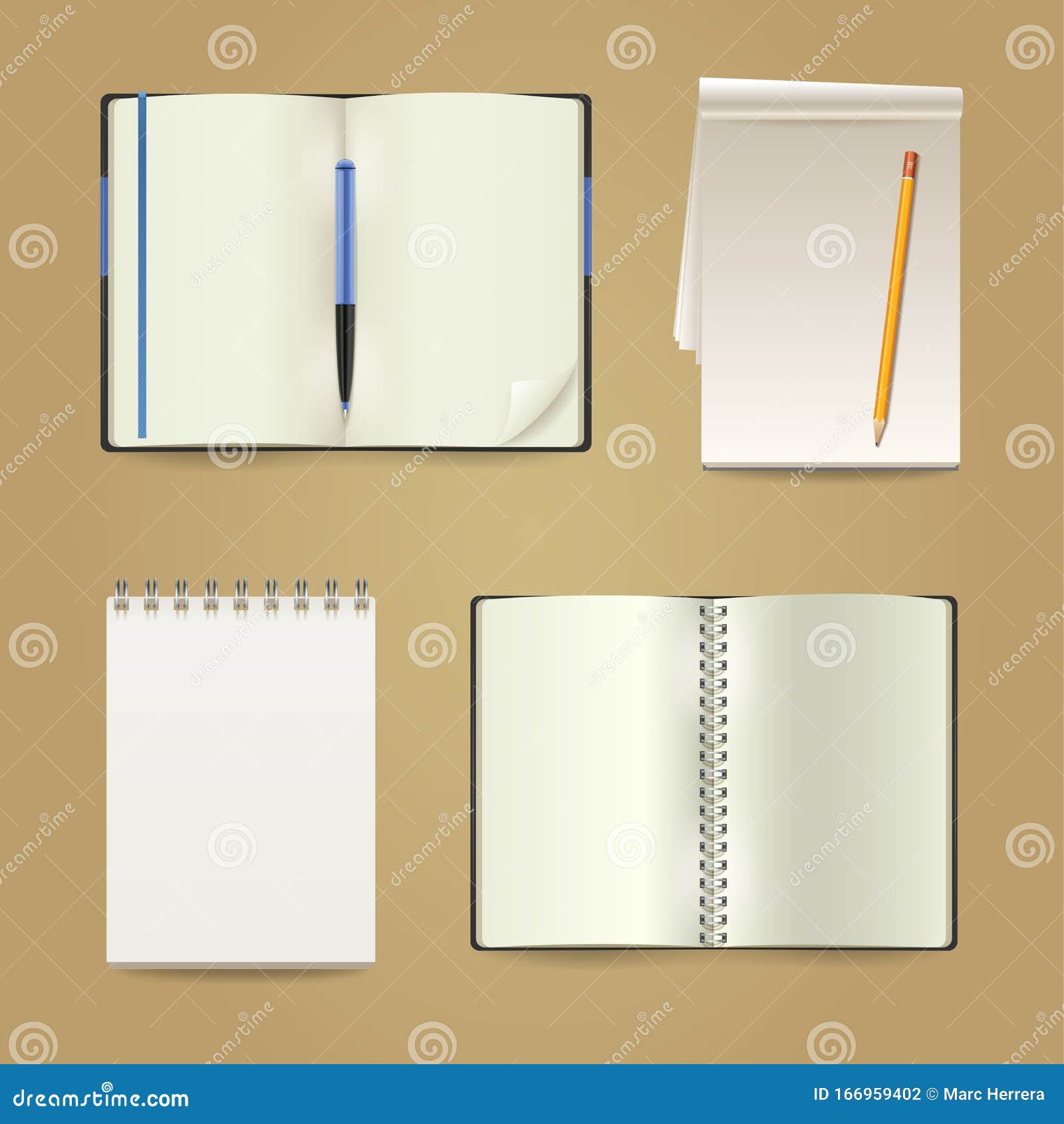 White paper memo pad set stock illustration. Illustration of icon ...