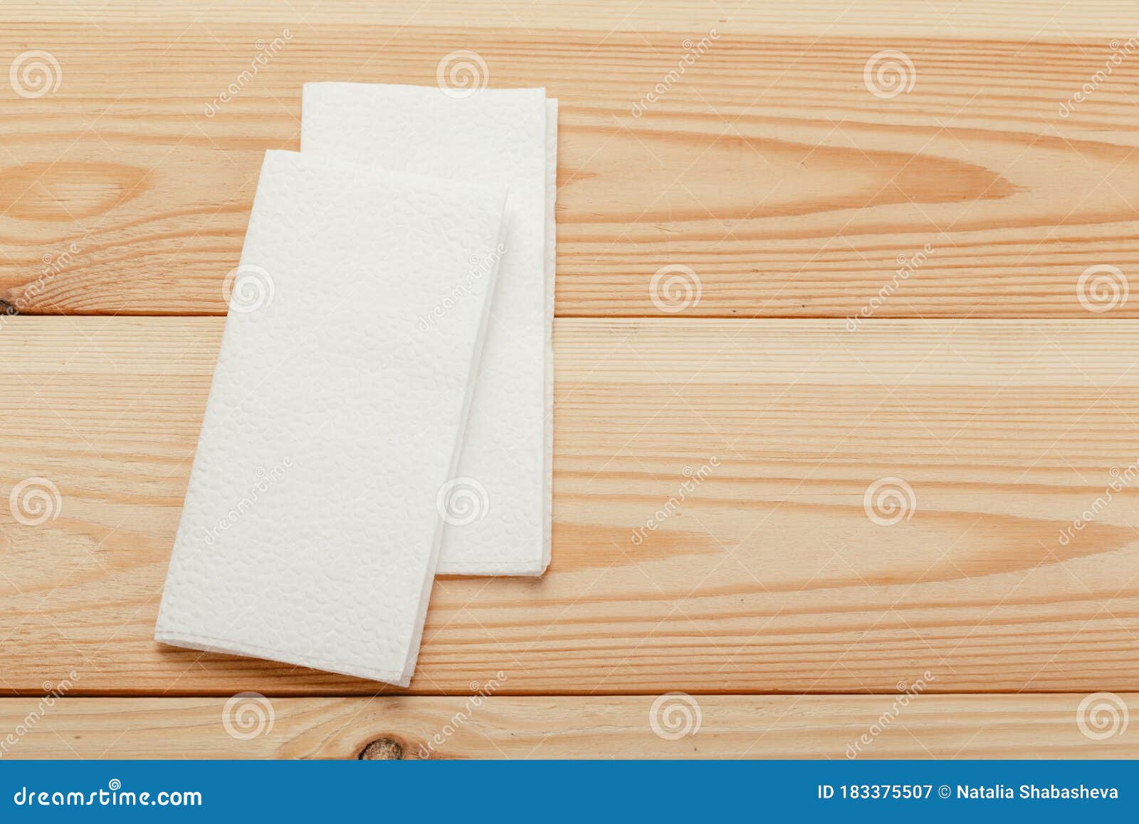 White Paper Napkin or Tissue on the Wooden Table Background Stock Image ...