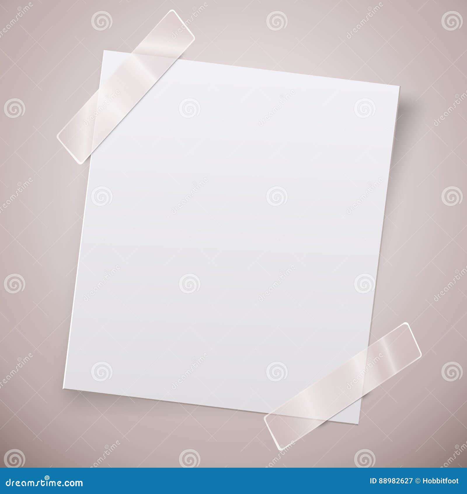 White Paper Note with the Adhesive Tape. Stock Vector - Illustration of ...