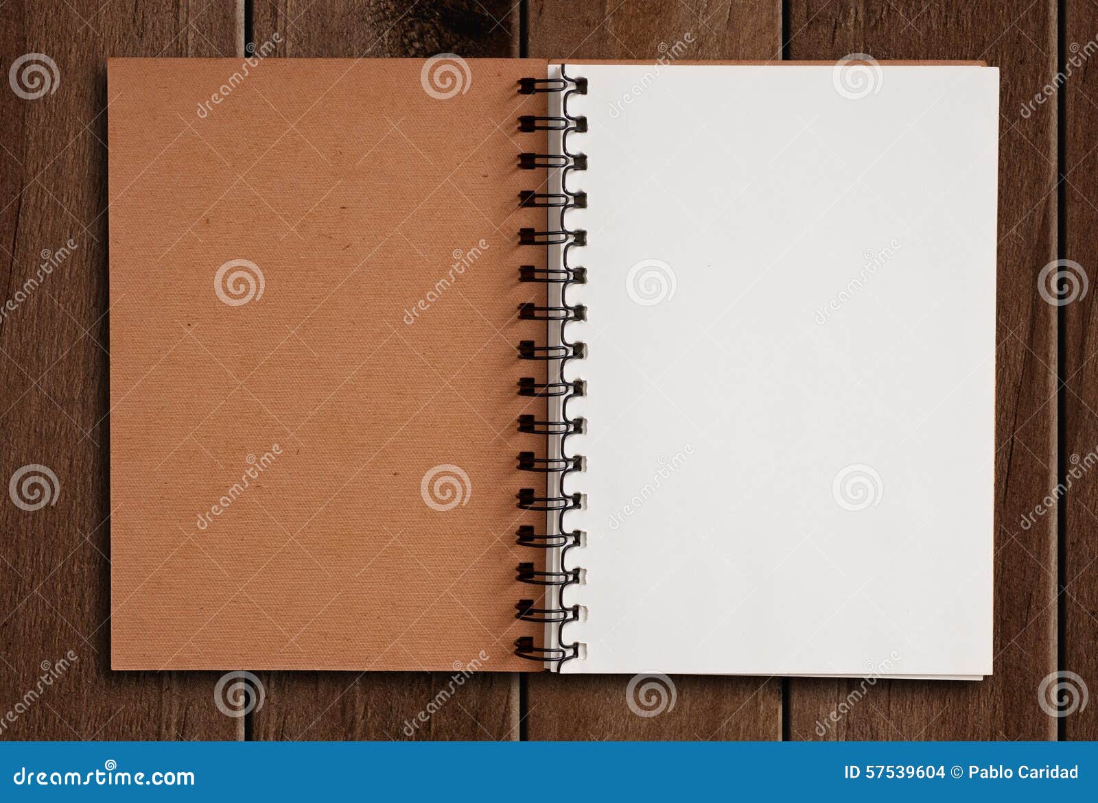 White paper notebook. stock photo. Image of table, wood - 57539604