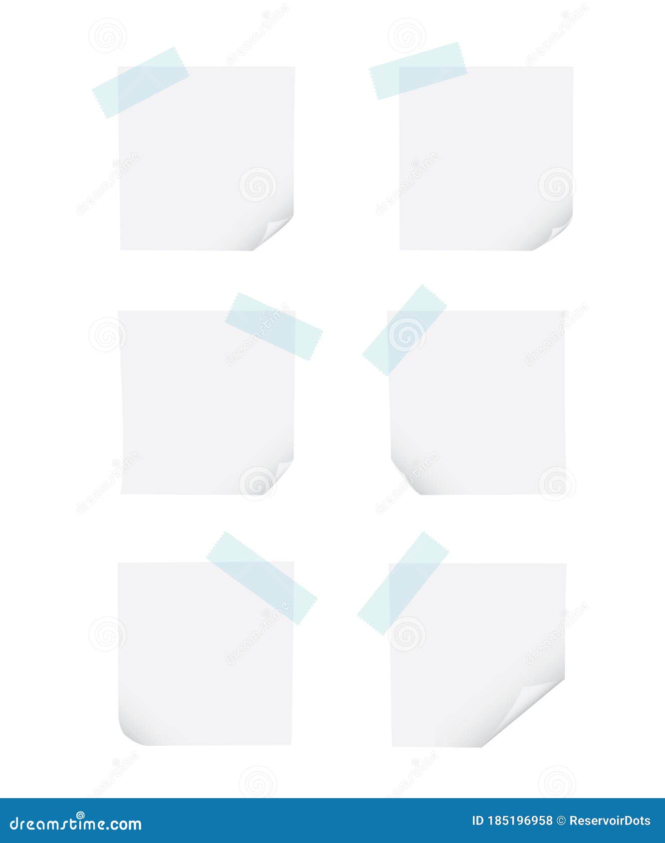 White Paper Notes Adhesive Tape Stock Vector - Illustration of label ...