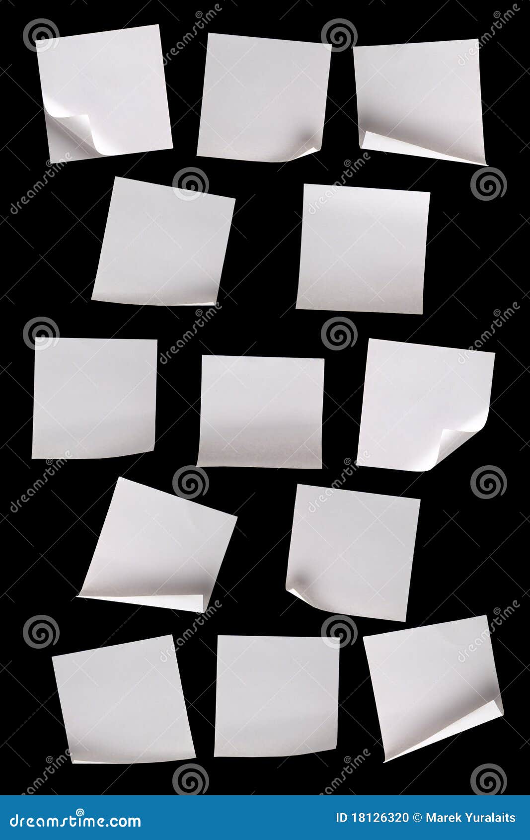 White paper notes on black stock photo. Image of memo - 18126320