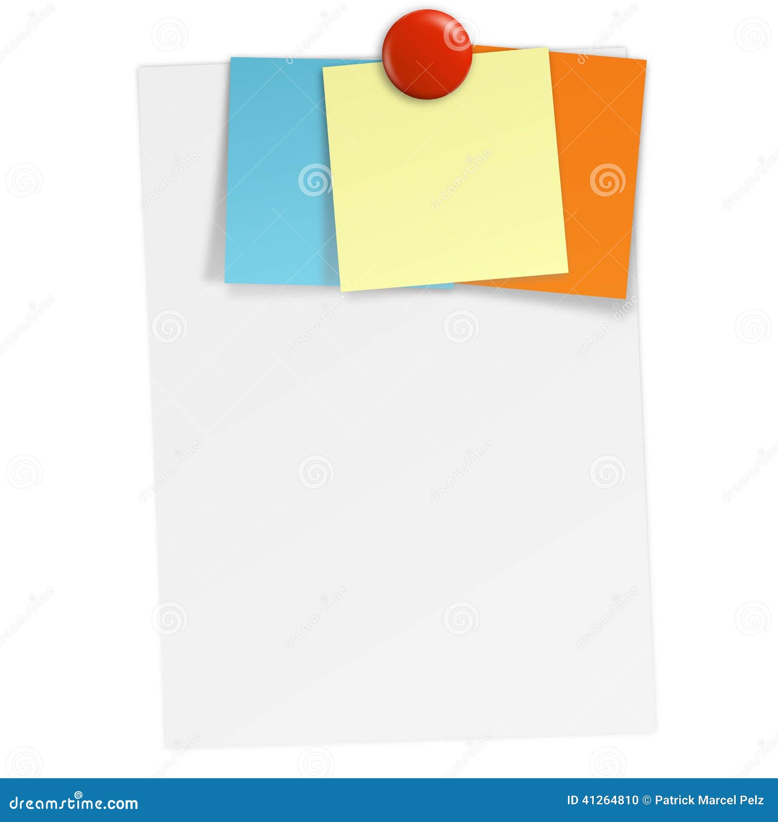 White Paper with Notes and Magnet Stock Vector - Illustration of ...