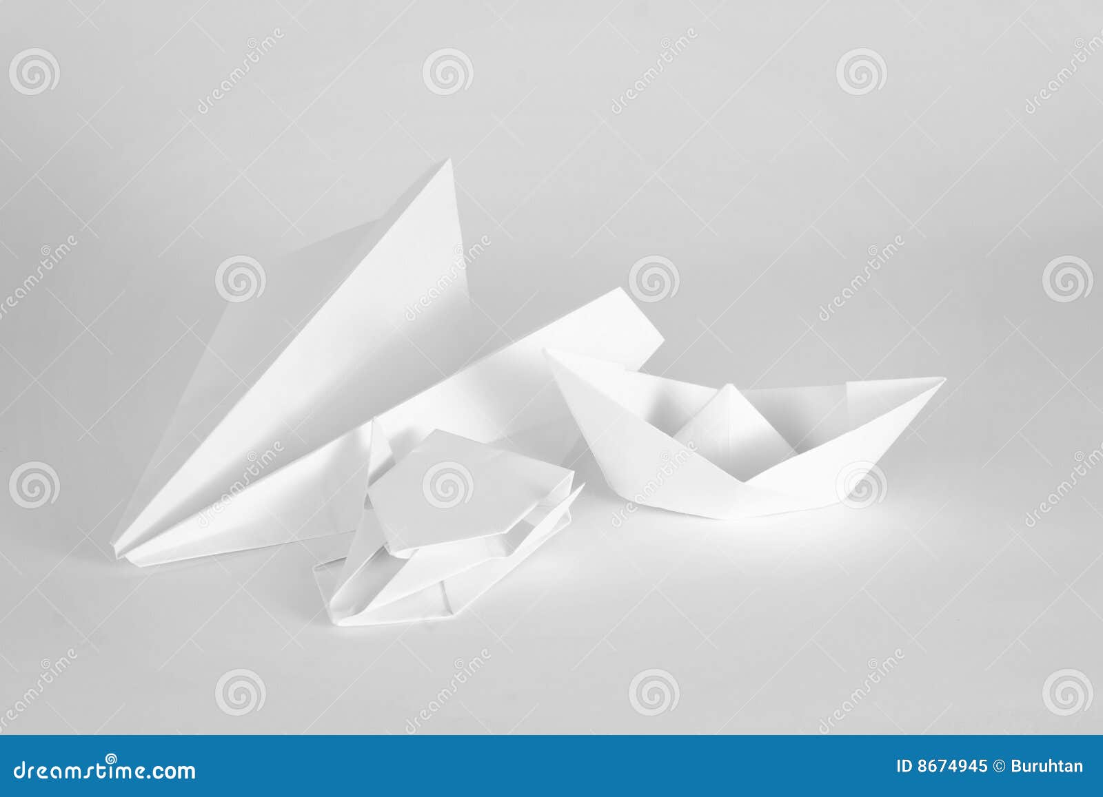 White Paper Objects on a White Background Stock Image - Image of flying ...