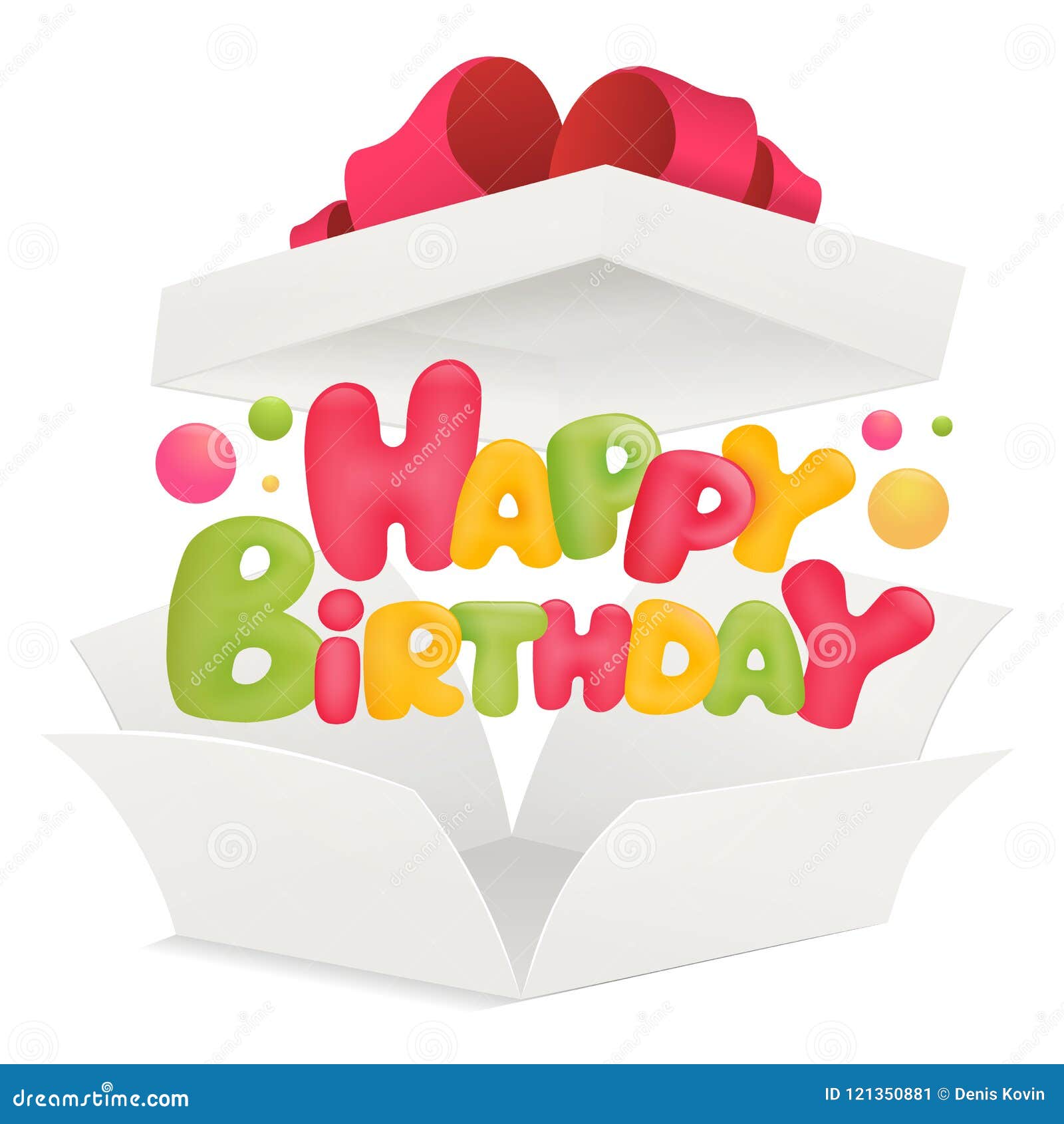 White Paper Opened Box with Happy Birthday Title Stock Illustration ...