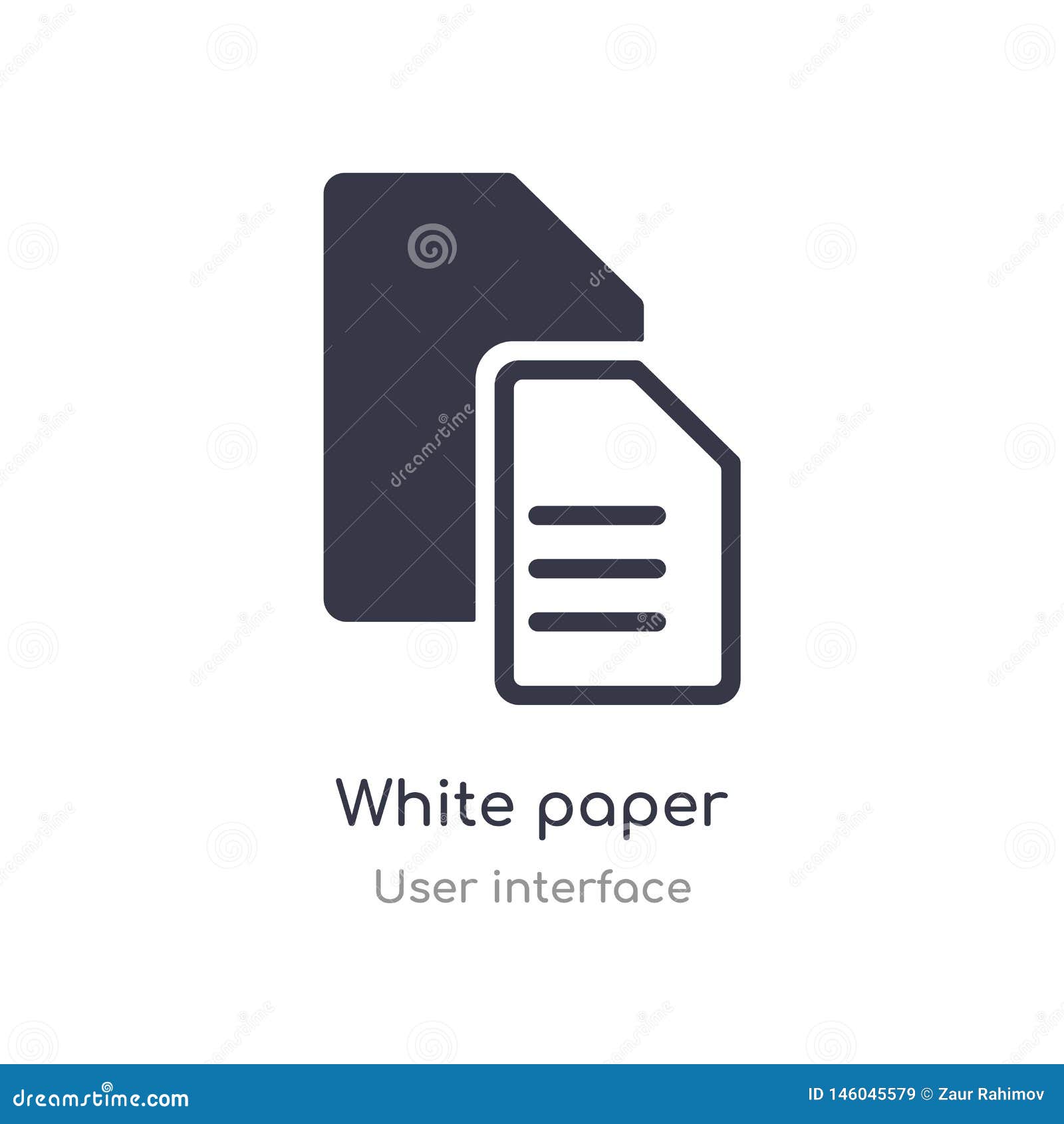 White Paper Outline Icon. Isolated Line Vector Illustration From User ...