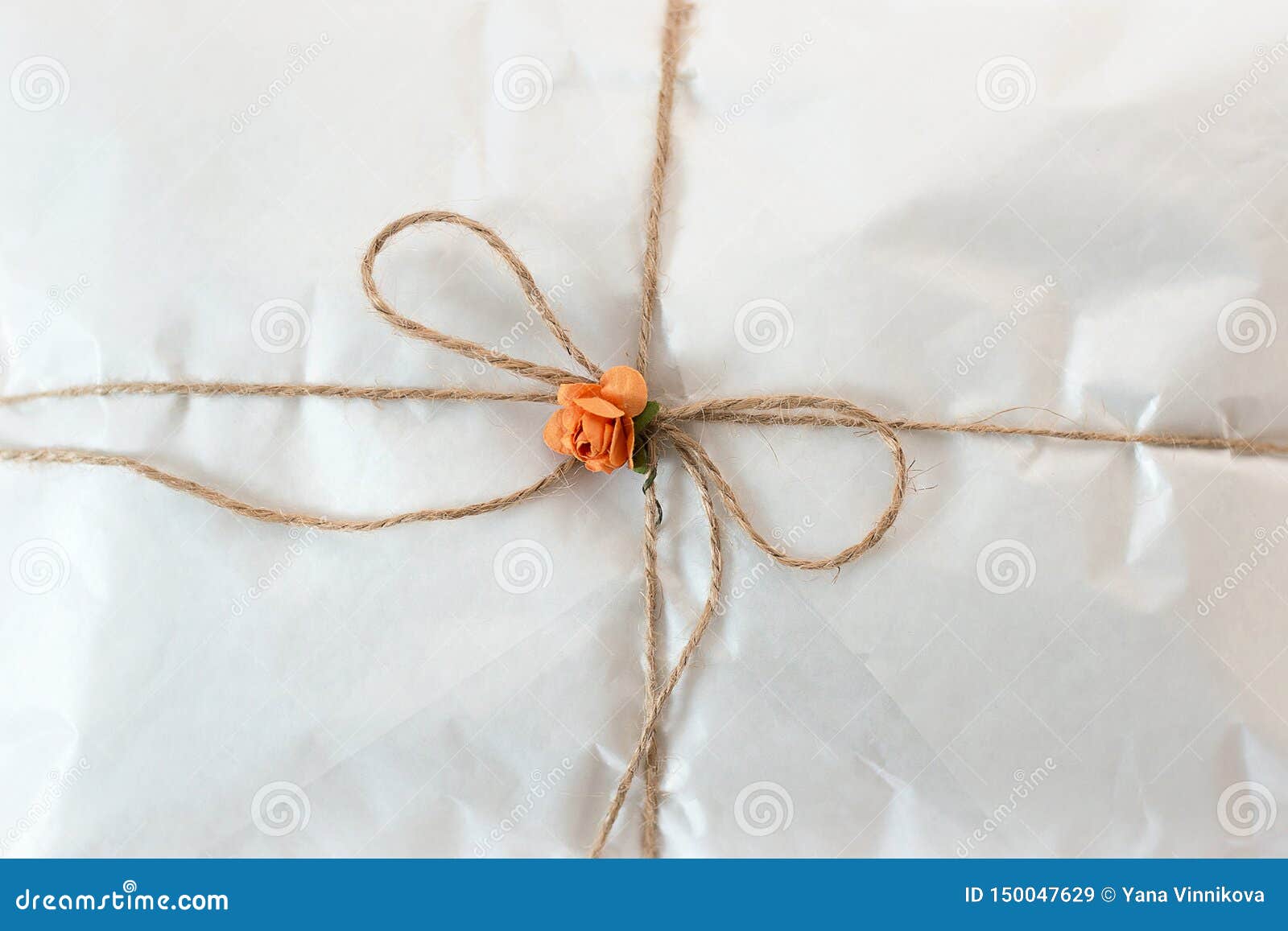 White Paper Package Tied with String Stock Image - Image of package ...