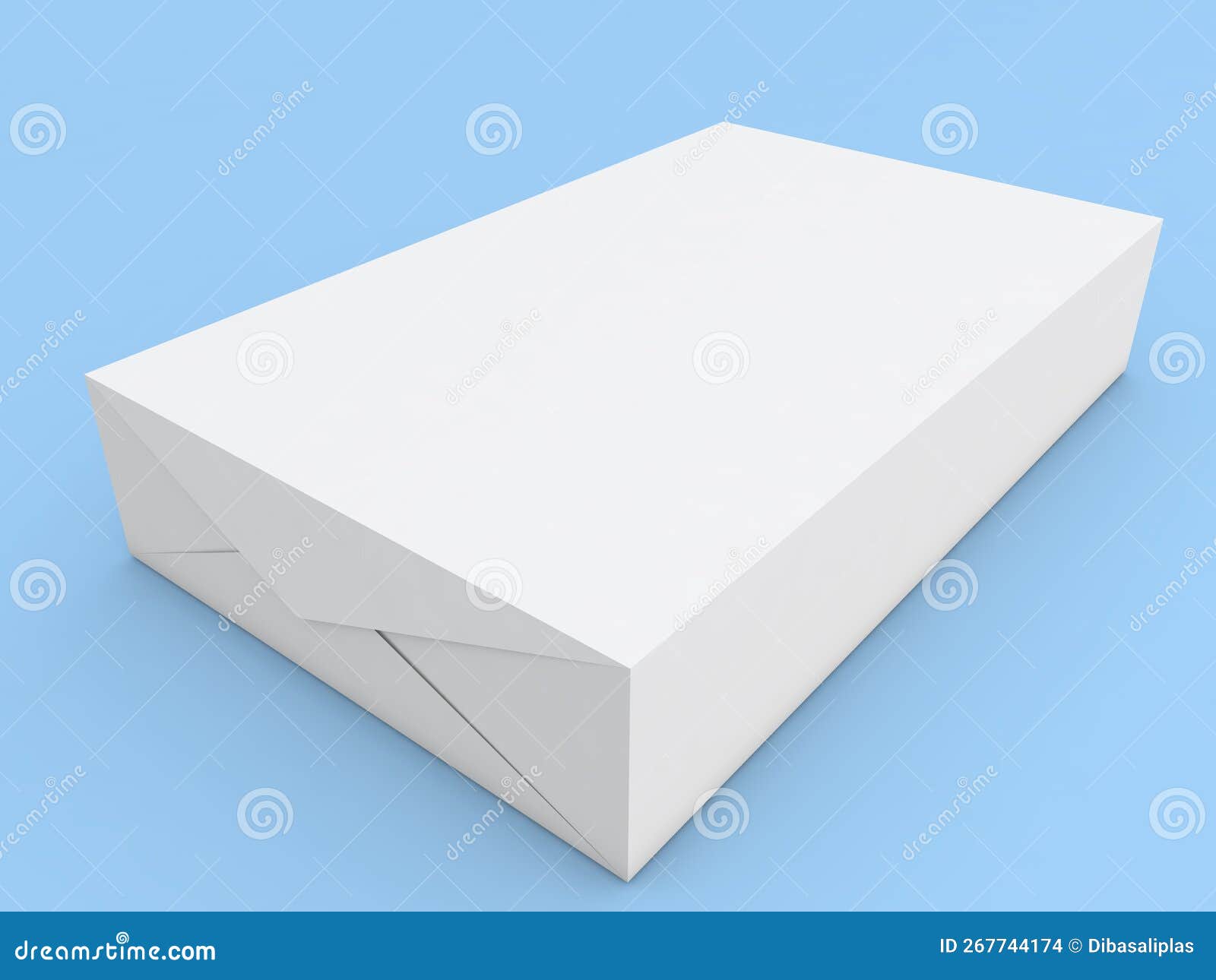 White A4 Paper Packaging on a Blue Background. Stock Illustration ...
