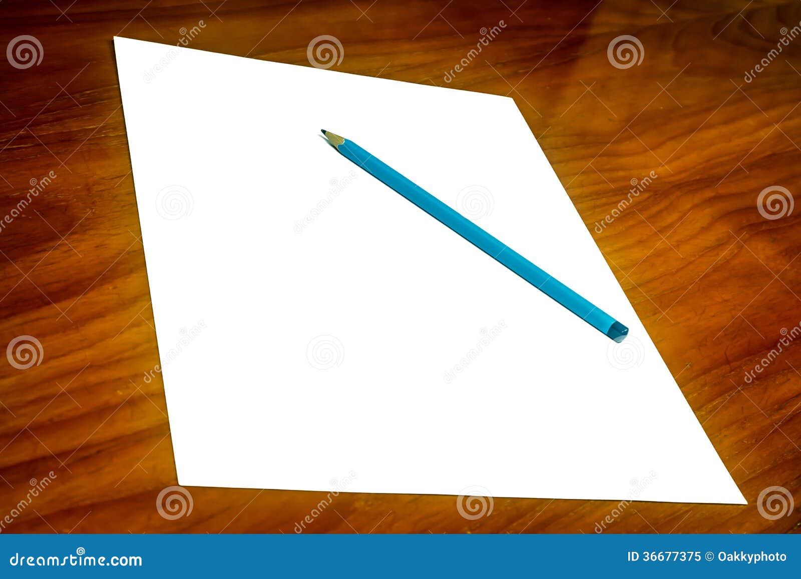 White Paper with Pencil on Desk Stock Image - Image of document, color ...