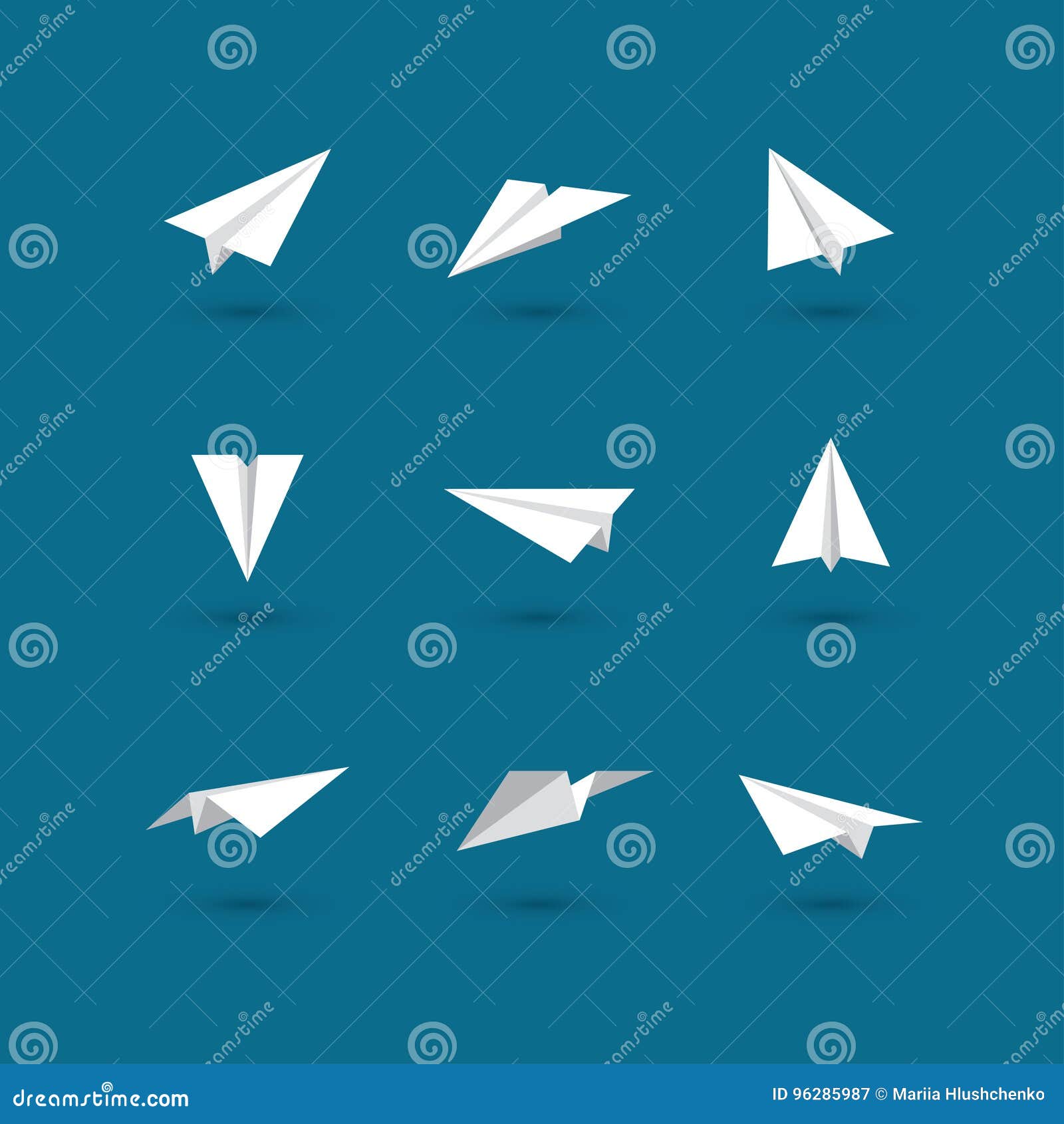 White paper plane icons stock vector. Illustration of symbol - 96285987