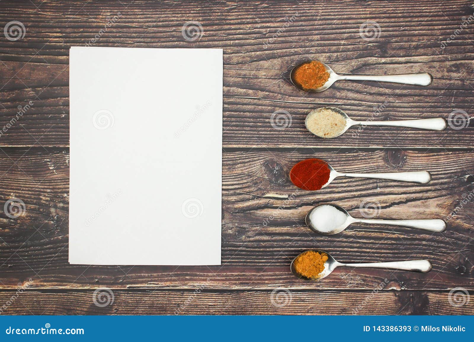 White Paper for Recipe and Spices Stock Image - Image of spices, ripe ...
