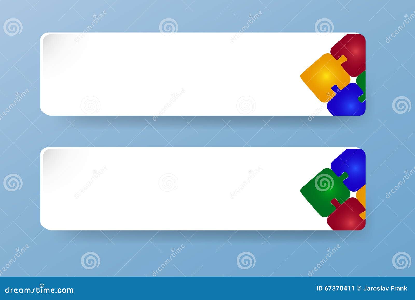 White Paper Rectangles with Puzzle Decor Vector Stock Vector ...