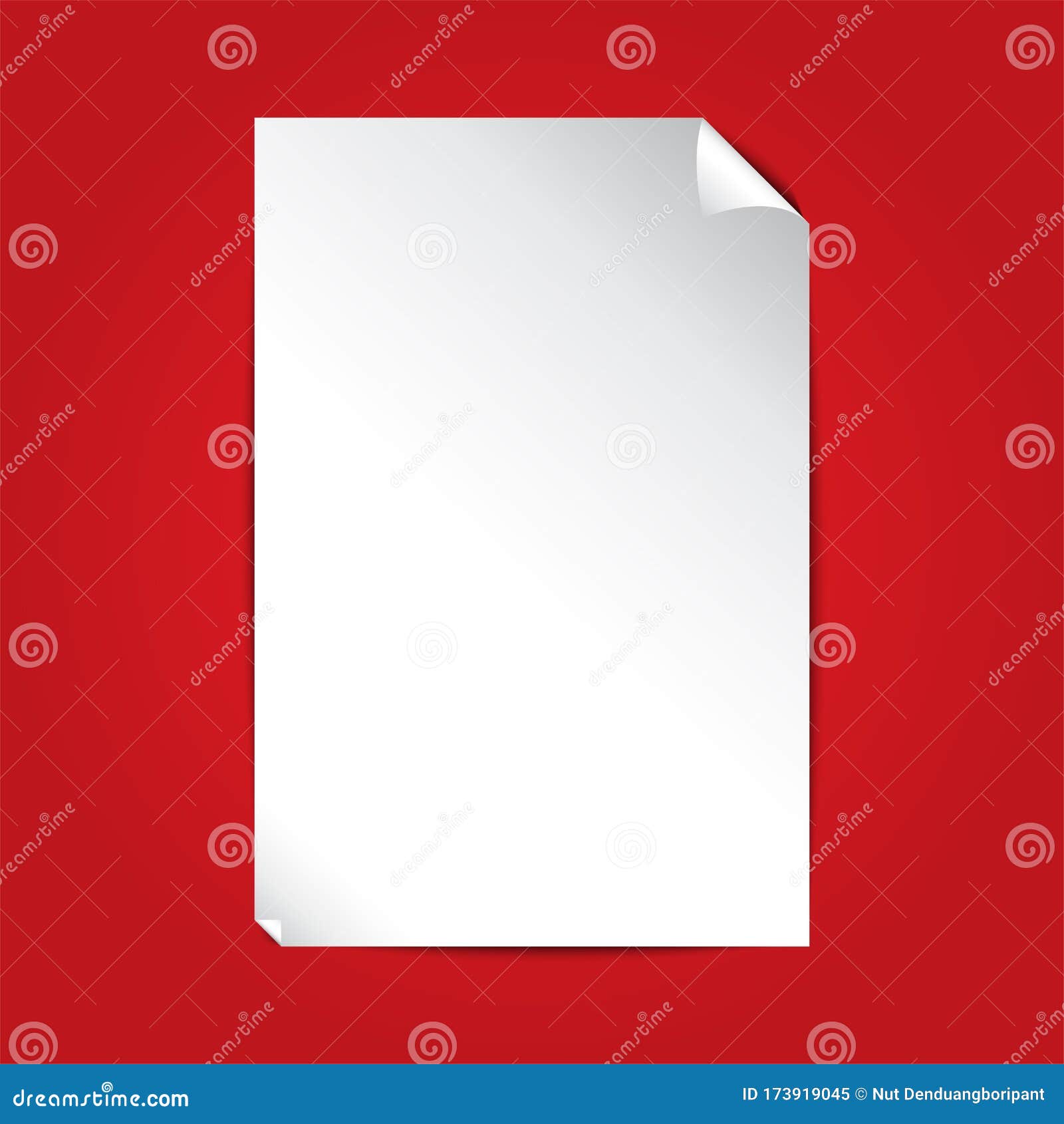 White Paper on Red Background with Copy Space Stock Vector ...