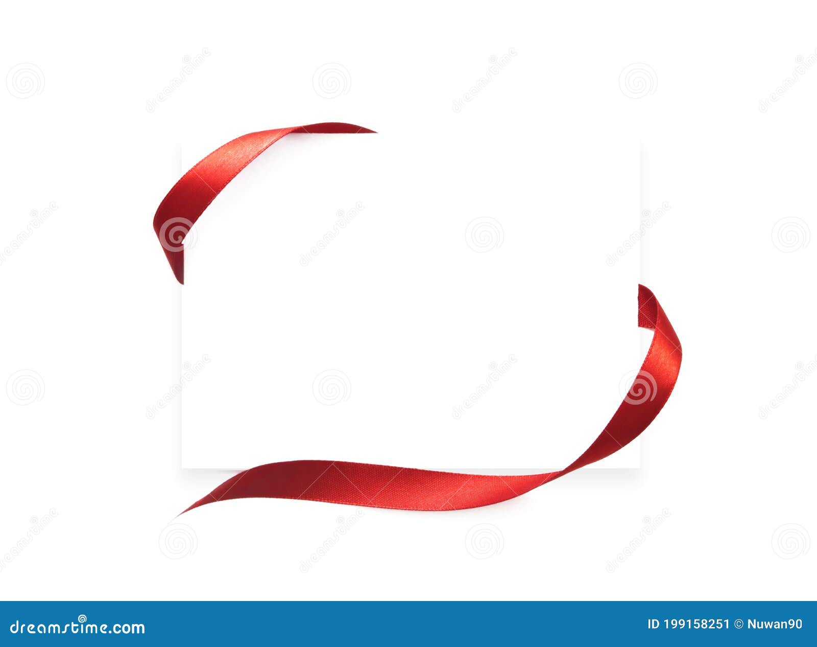 White Paper with Red Ribbon Frame with Copyspace Stock Image - Image of ...