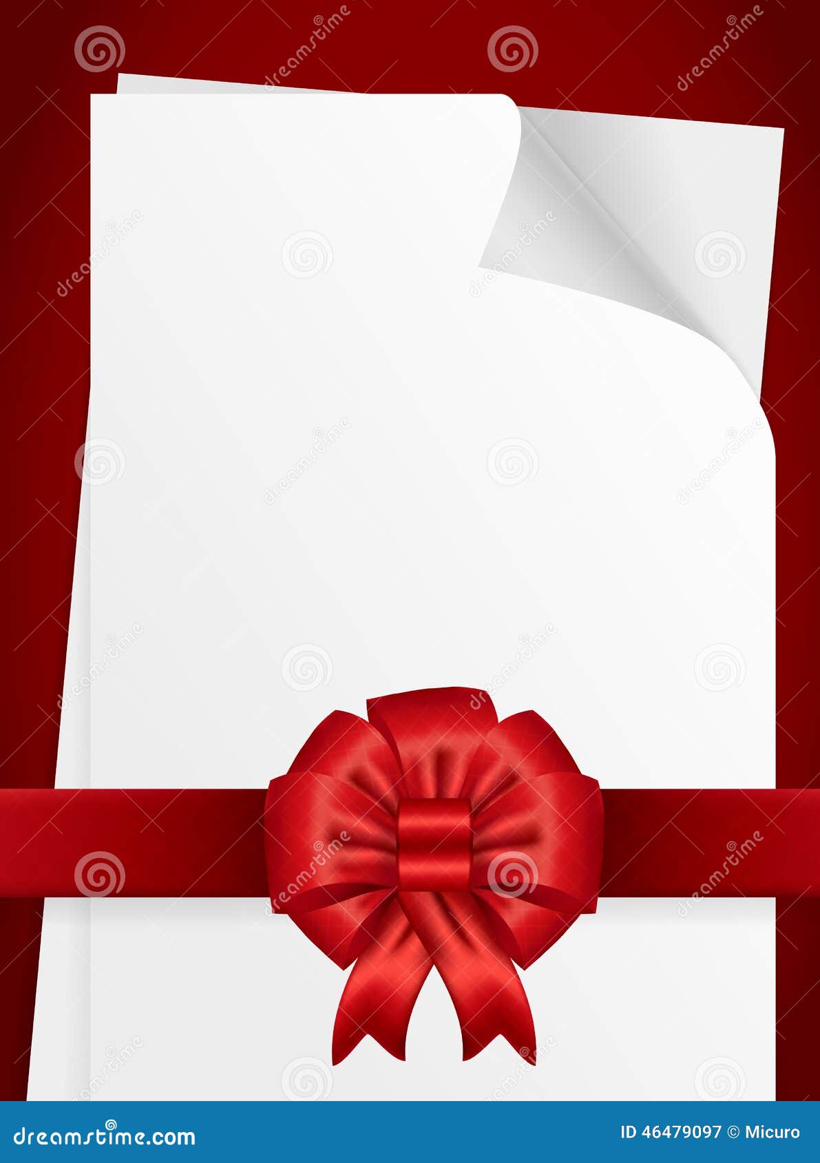 White Paper with a Red Ribbon Stock Vector - Illustration of emotion ...