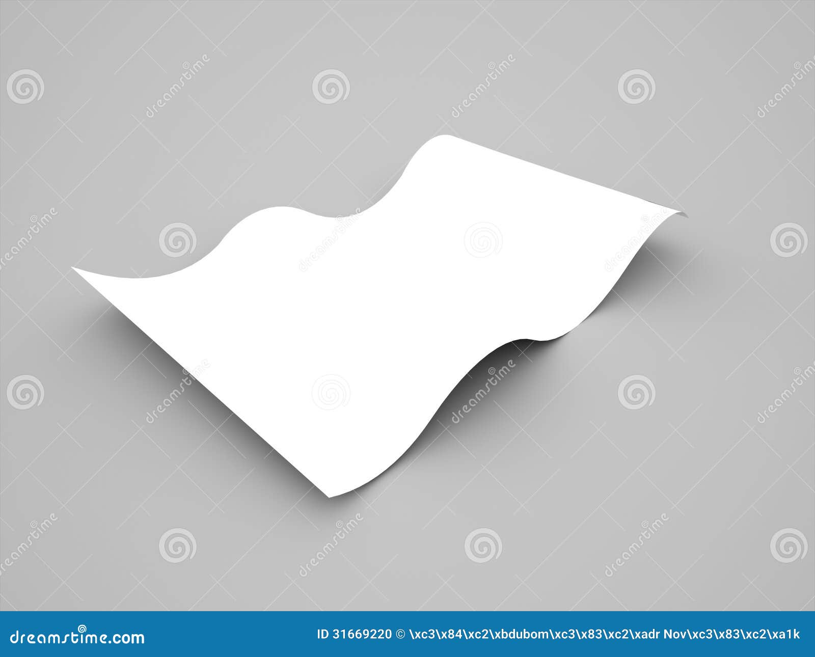 White paper render on dark stock illustration. Illustration of bend ...