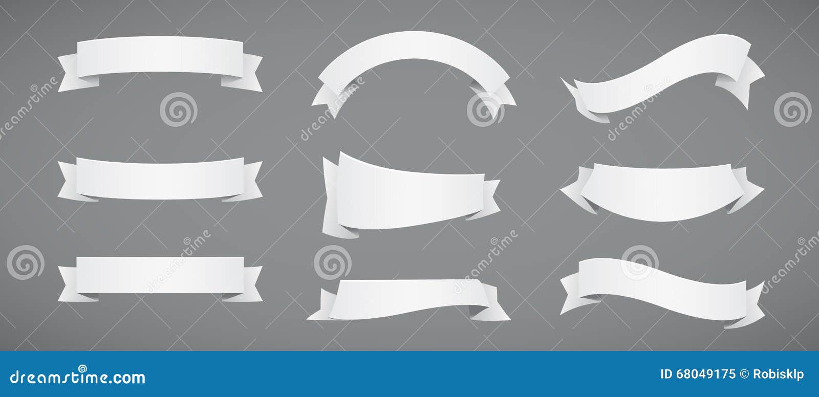 White Paper Ribbons stock vector. Illustration of flag - 68049175