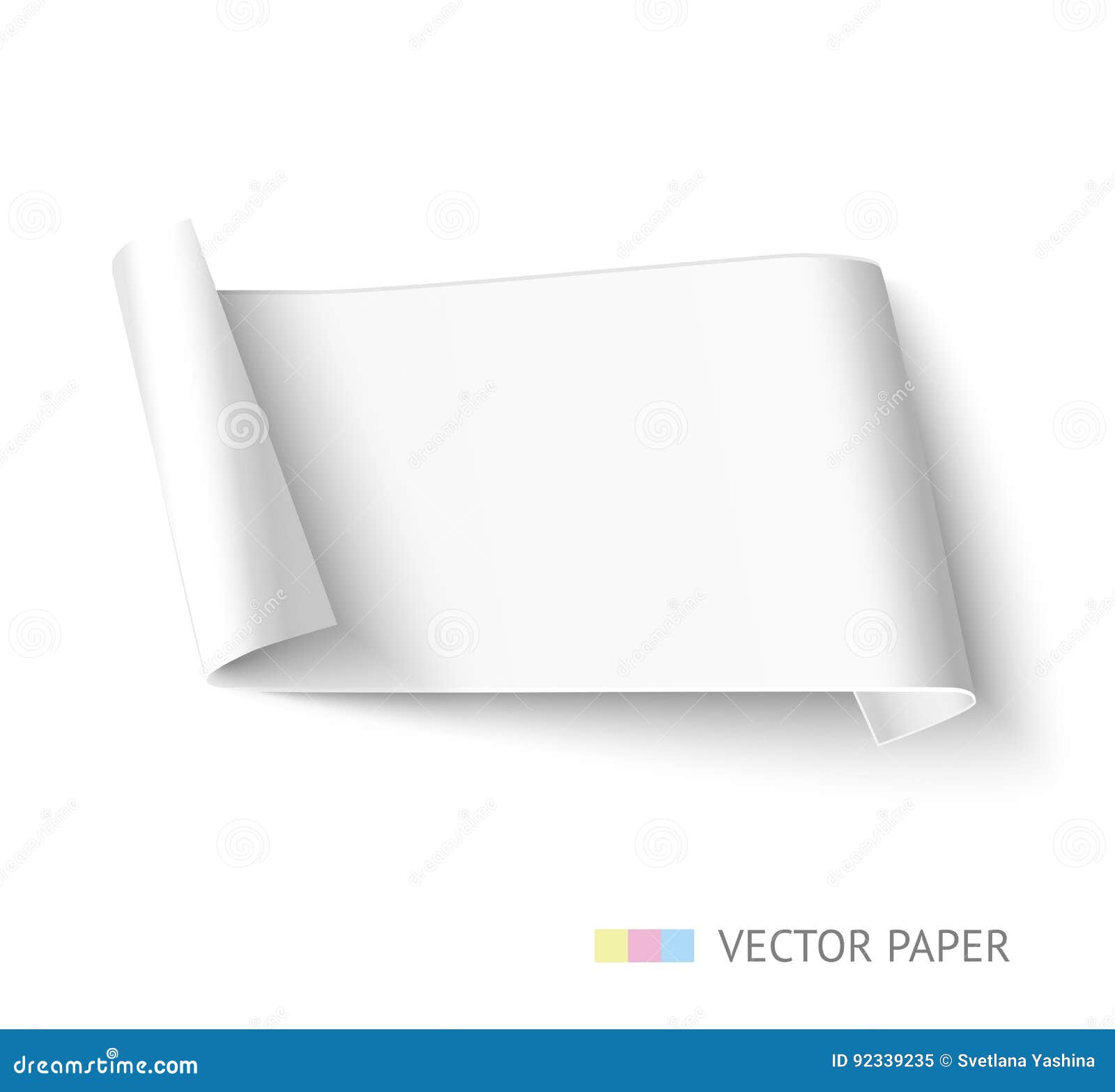 White Paper Roll Long Design for Web Banner Stock Vector - Illustration ...