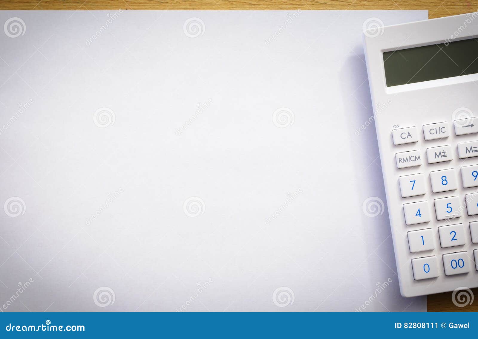 White Paper Sheet with Calculator Stock Image - Image of wood, paper ...