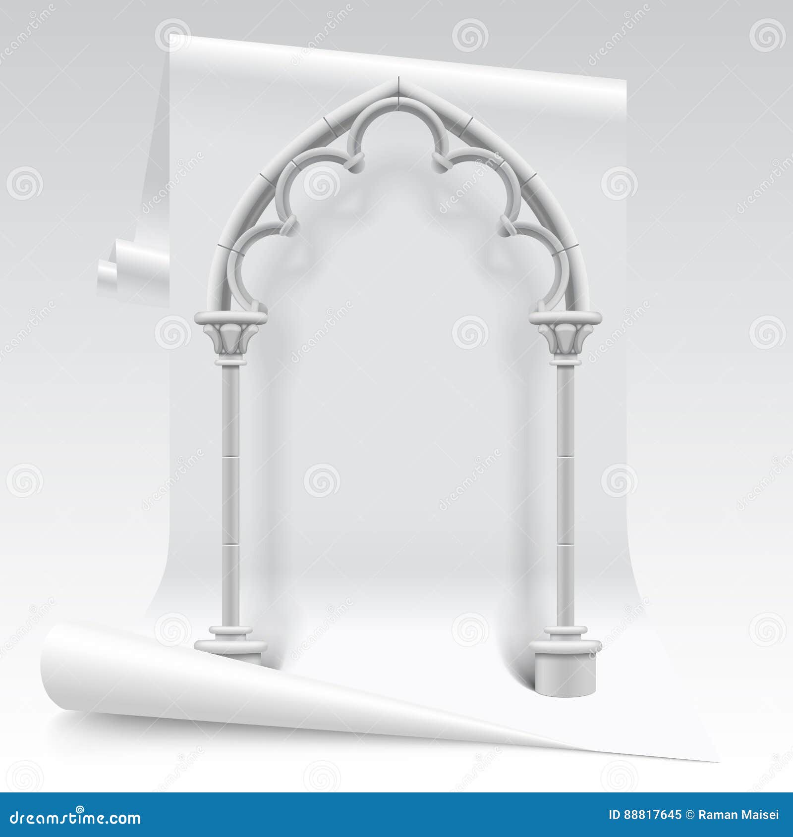 Gothic Arch On Vintage Background Cartoon Vector | CartoonDealer.com ...