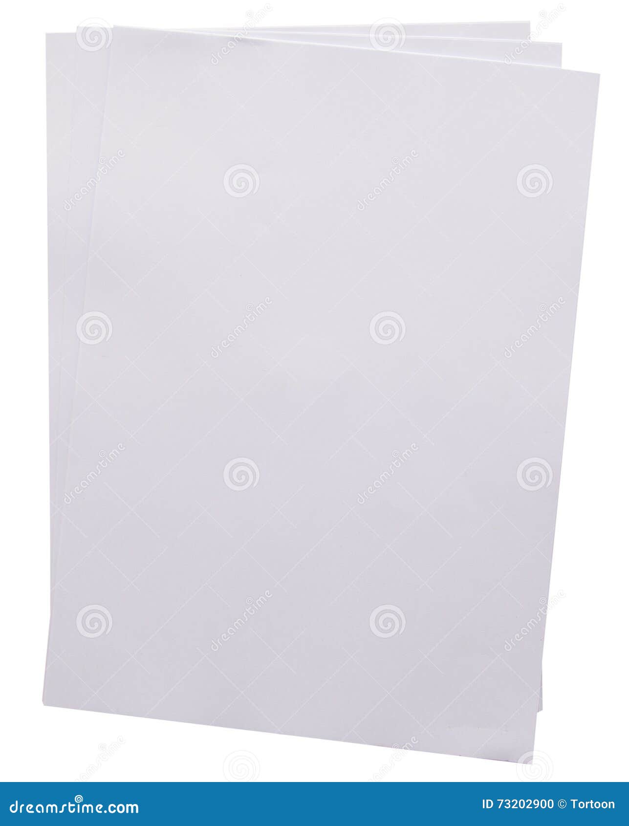 White Paper Sheet on Isolated Stock Photo - Image of fold, design: 73202900