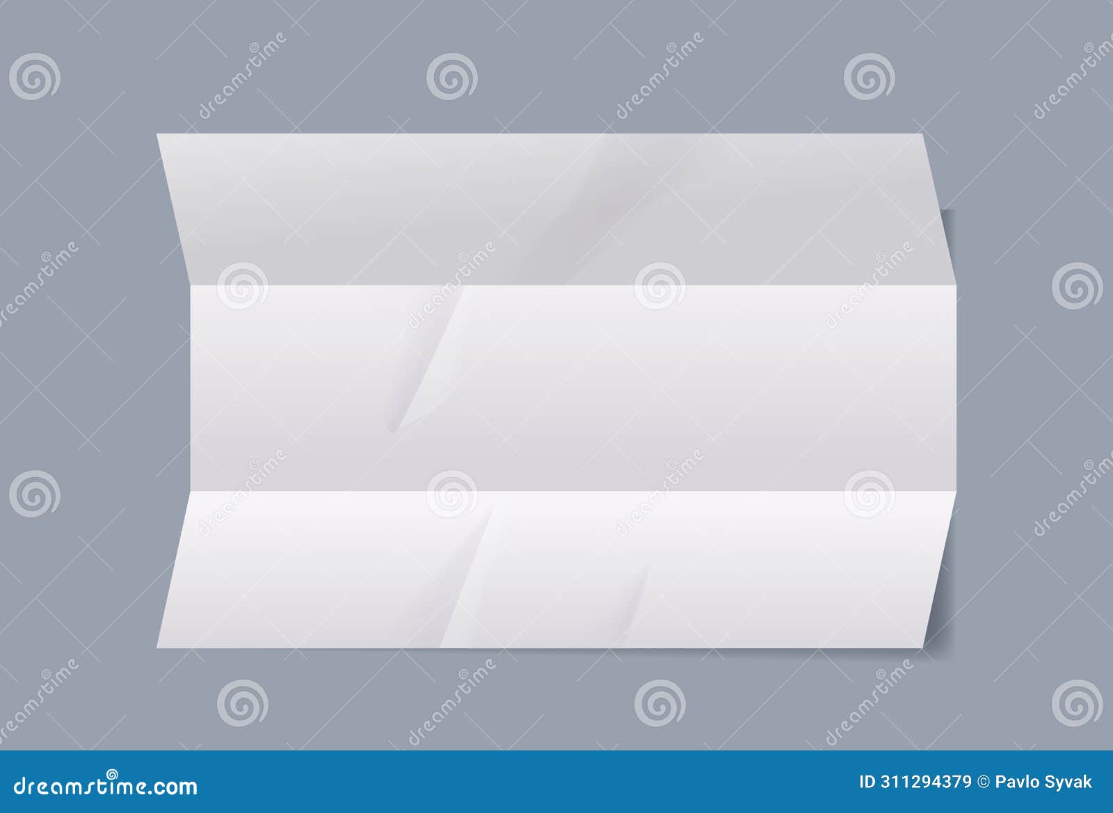 3D Horizontal Fold Blank White Brochure Template Vector Illustration ...