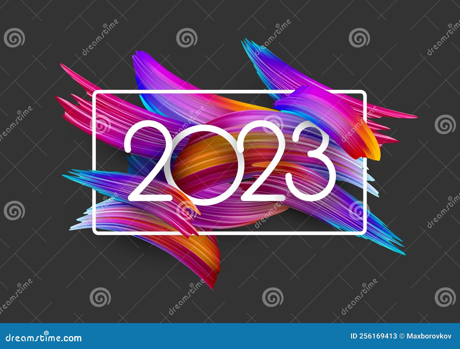 2023 Sign With Red Bow On Red Background Vector Illustration ...